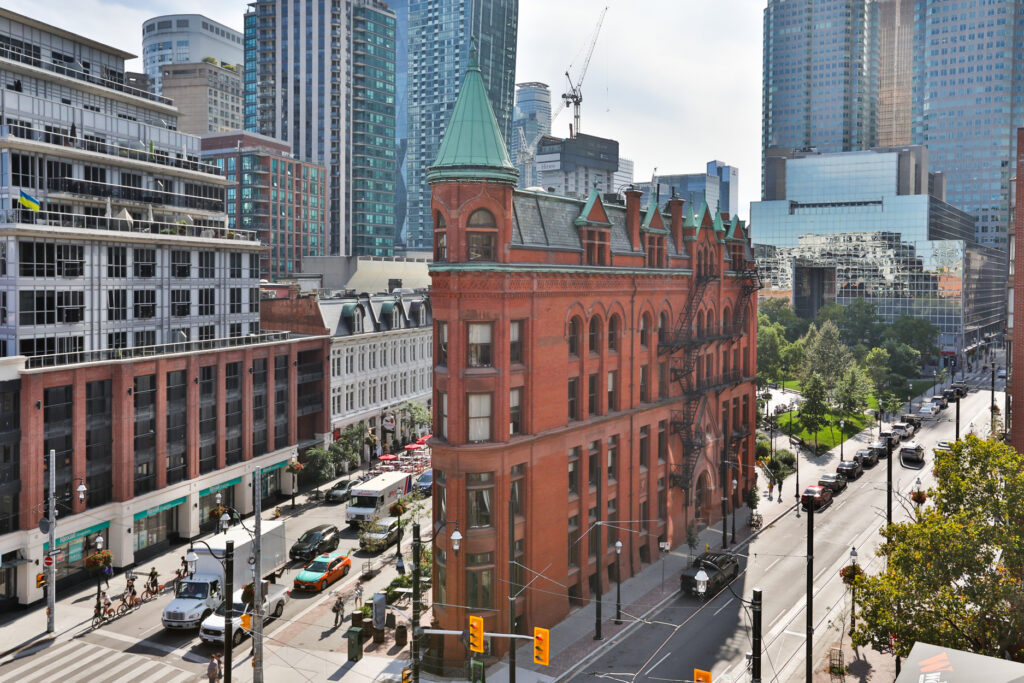 Close-up view of iconic Gooderham building helps sell Toronto condo ...
